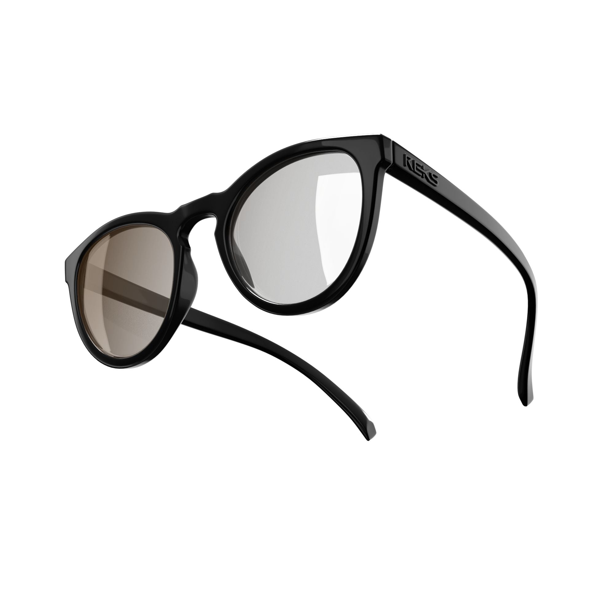Round Black Glossy Transitions® Trivex® Xtra Active Prescription Sungl ...