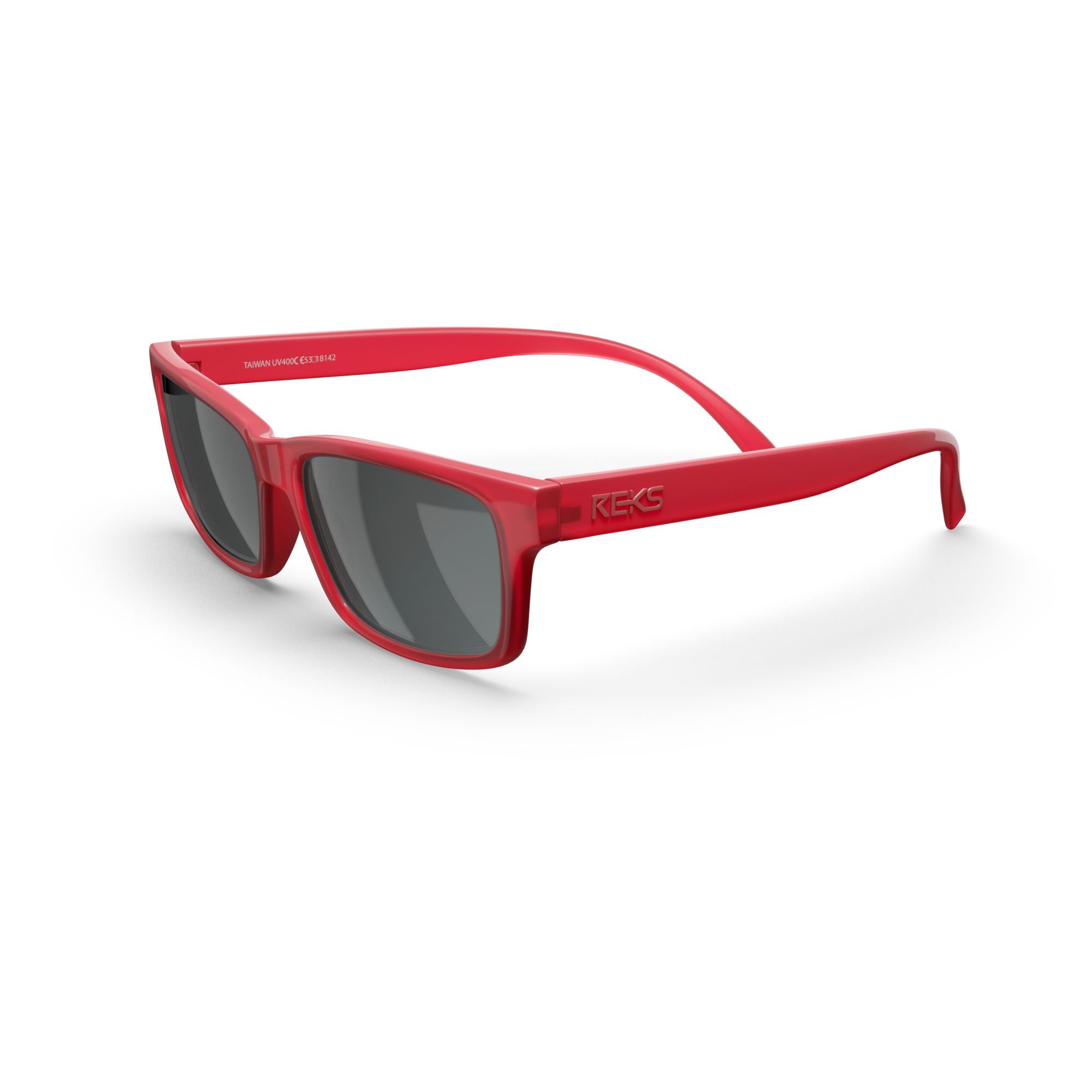 Rectangle Red Glossy Polarized Polycarbonate Prescription Sunglasses ...